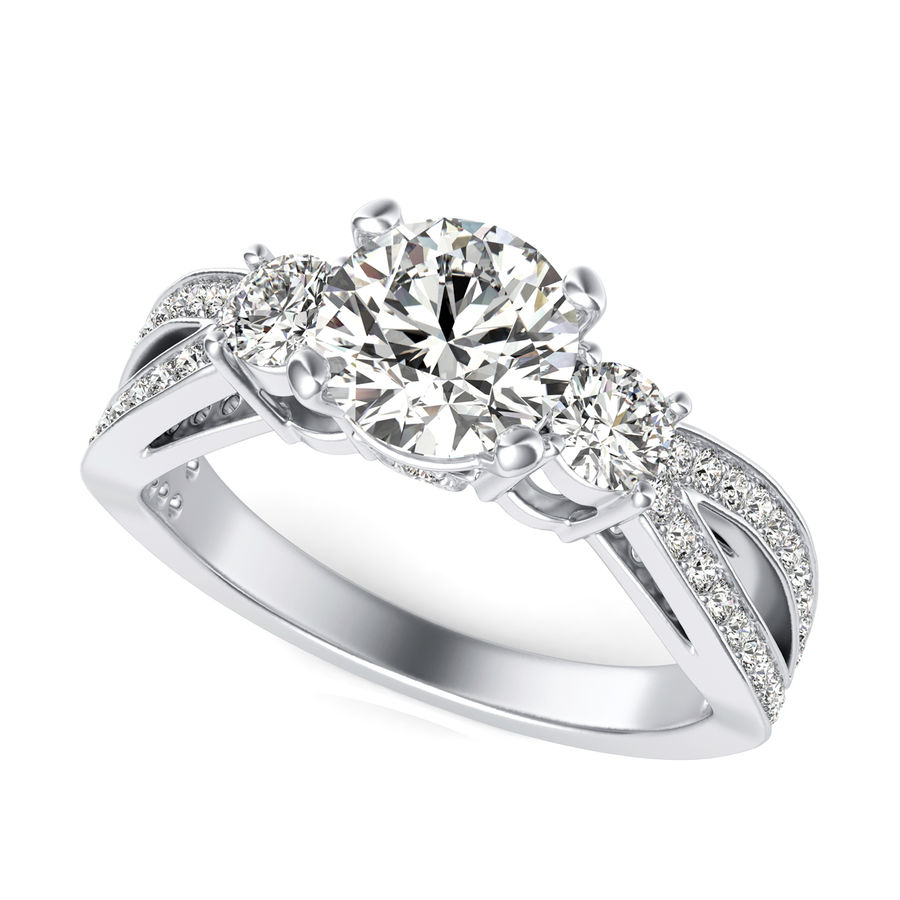 Three Stone Engagement Ring - Katt Diamonds